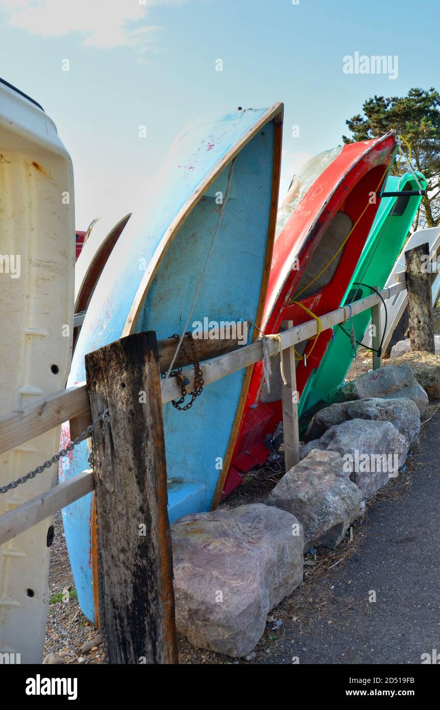 White upturned boats hi-res stock photography and images - Alamy