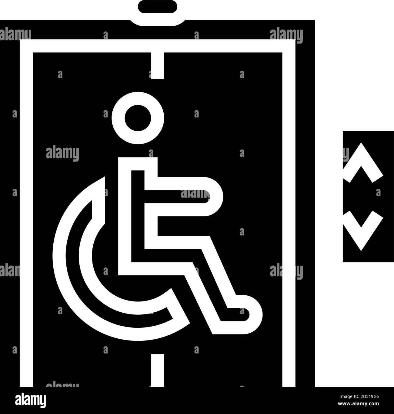 elevator for disabled glyph icon vector illustration Stock Vector Image ...