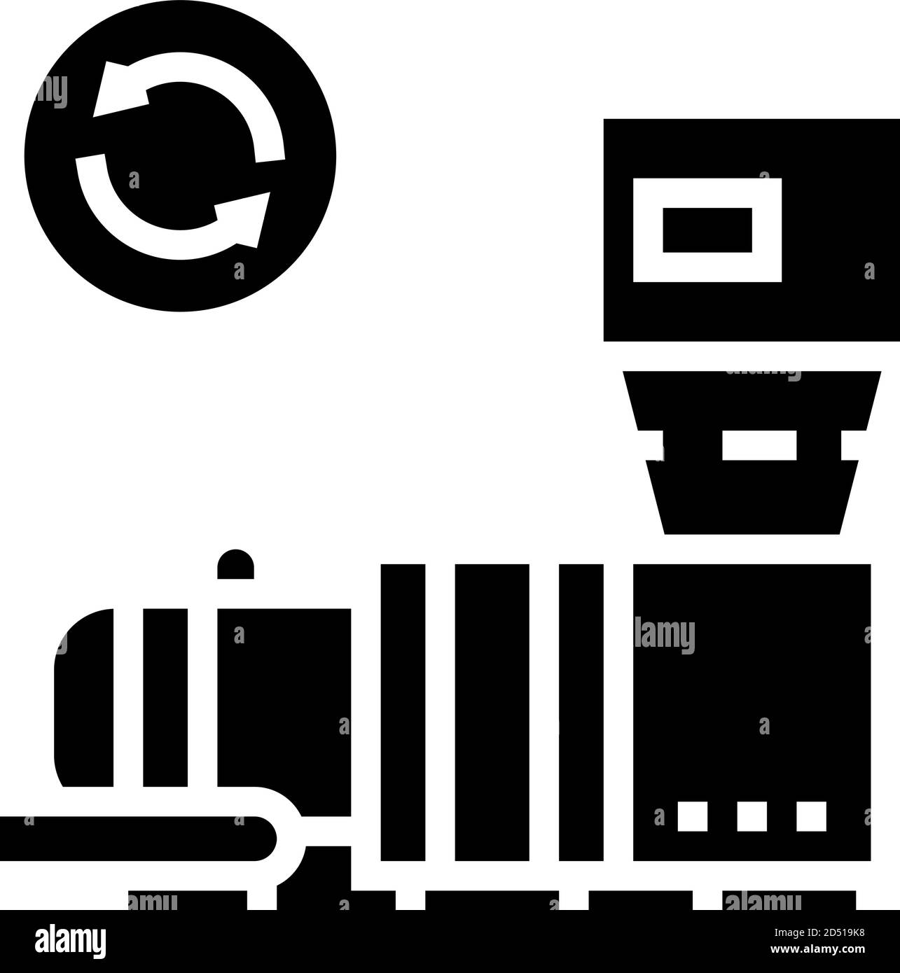 garbage recycling machine glyph icon vector illustration Stock Vector ...