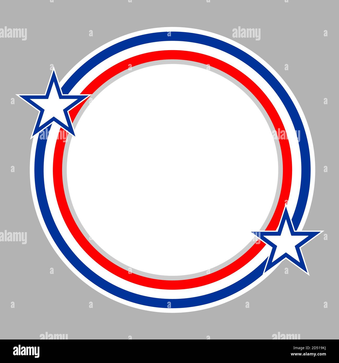 Abstract round Usa flag symbols frame with copy space for your text ...