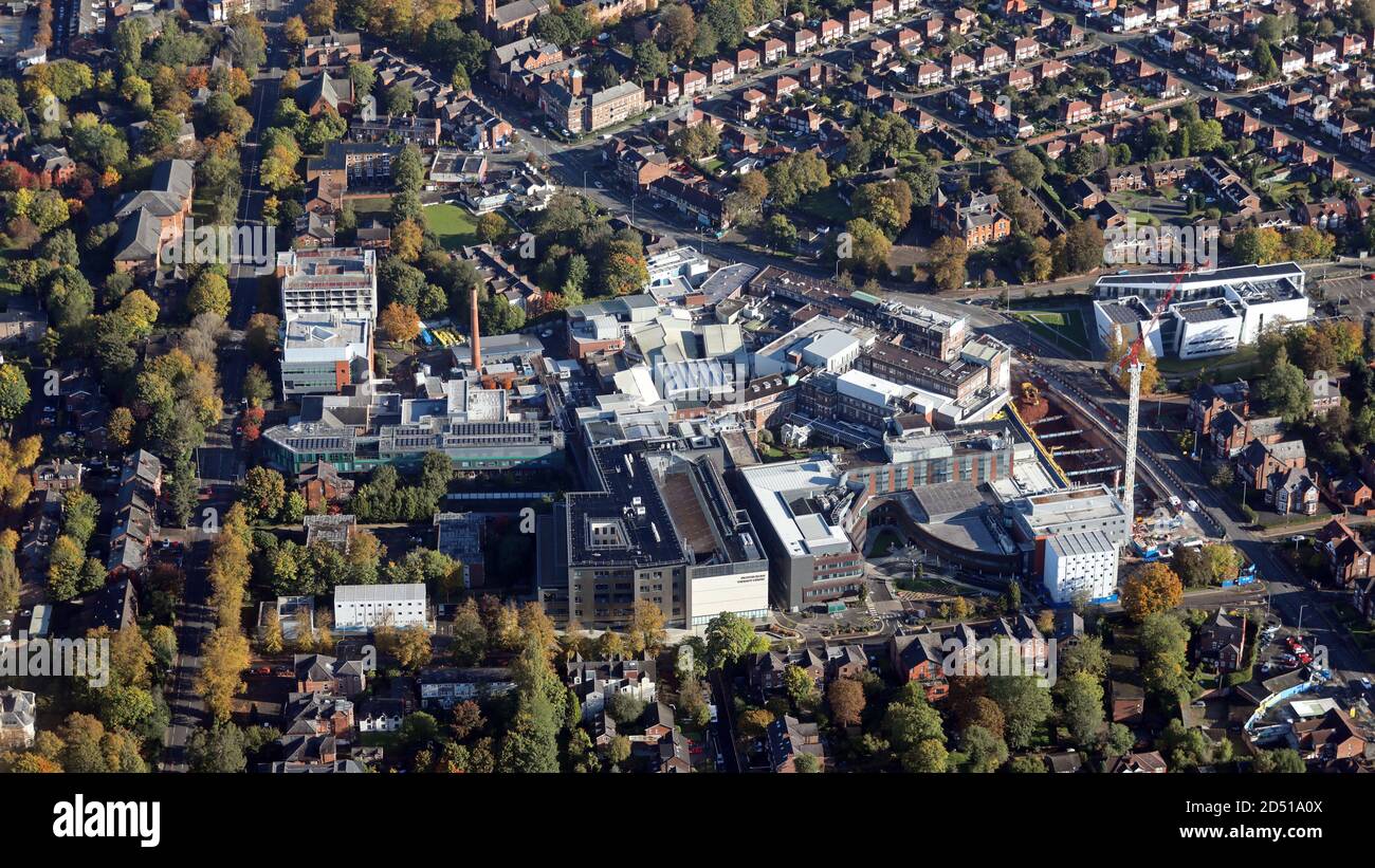 aerial view of The Christie NHS Foundation Trust, Wilmslow Road ...