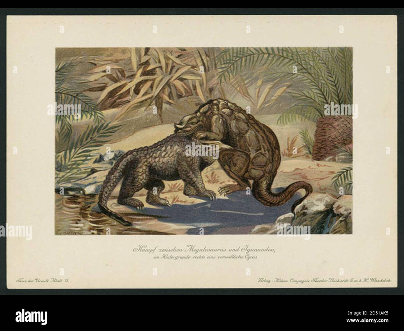 vintage dinosaur extinct animal illustration Stock Photo - Alamy