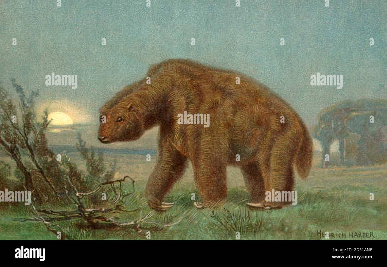 vintage dinosaur extinct animal illustration Stock Photo - Alamy
