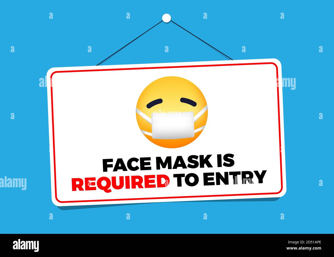 Face Mask is Required to Entry. Warning Sign Poster with Yellow ...