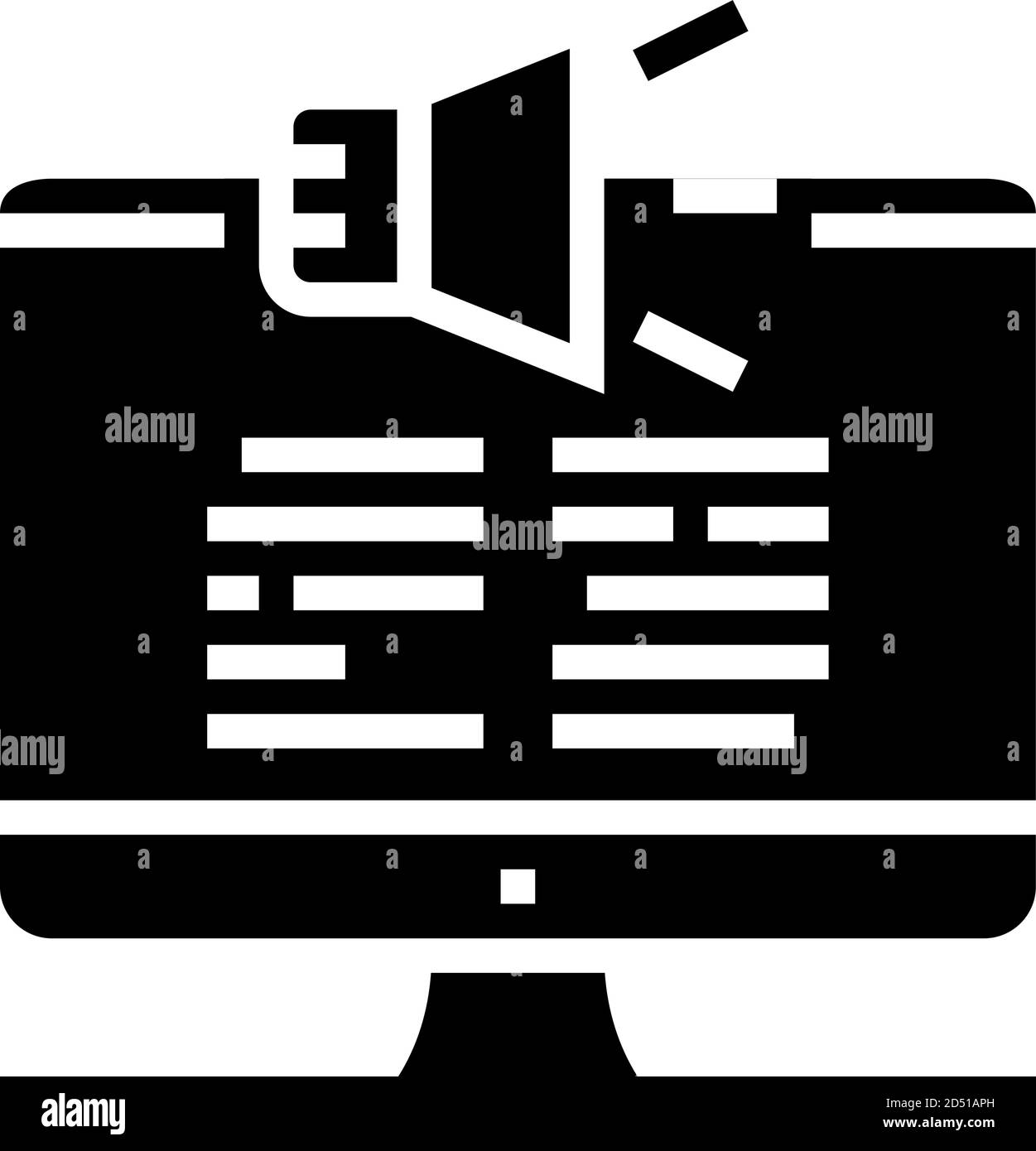 computer audio reading book for blind human glyph icon vector ...