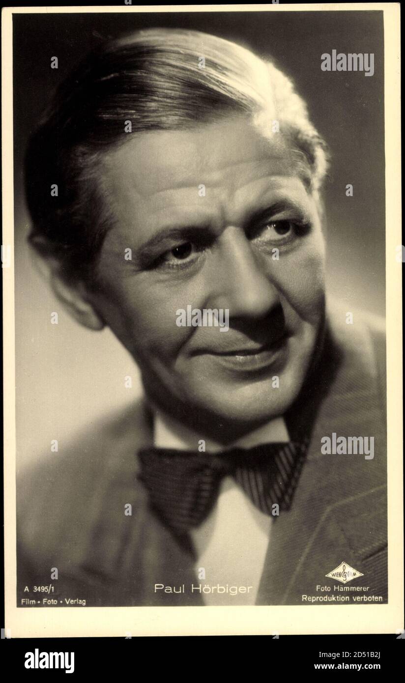 Schauspieler Paul Hörbiger, Wien Film A 3495 1 | usage worldwide Stock ...