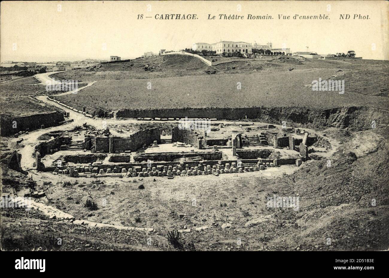 Carthage Tunesien, Le Théâtre Romain, Vue d'Ensemble, Ruinen | usage worldwide Stock Photo - Alamy