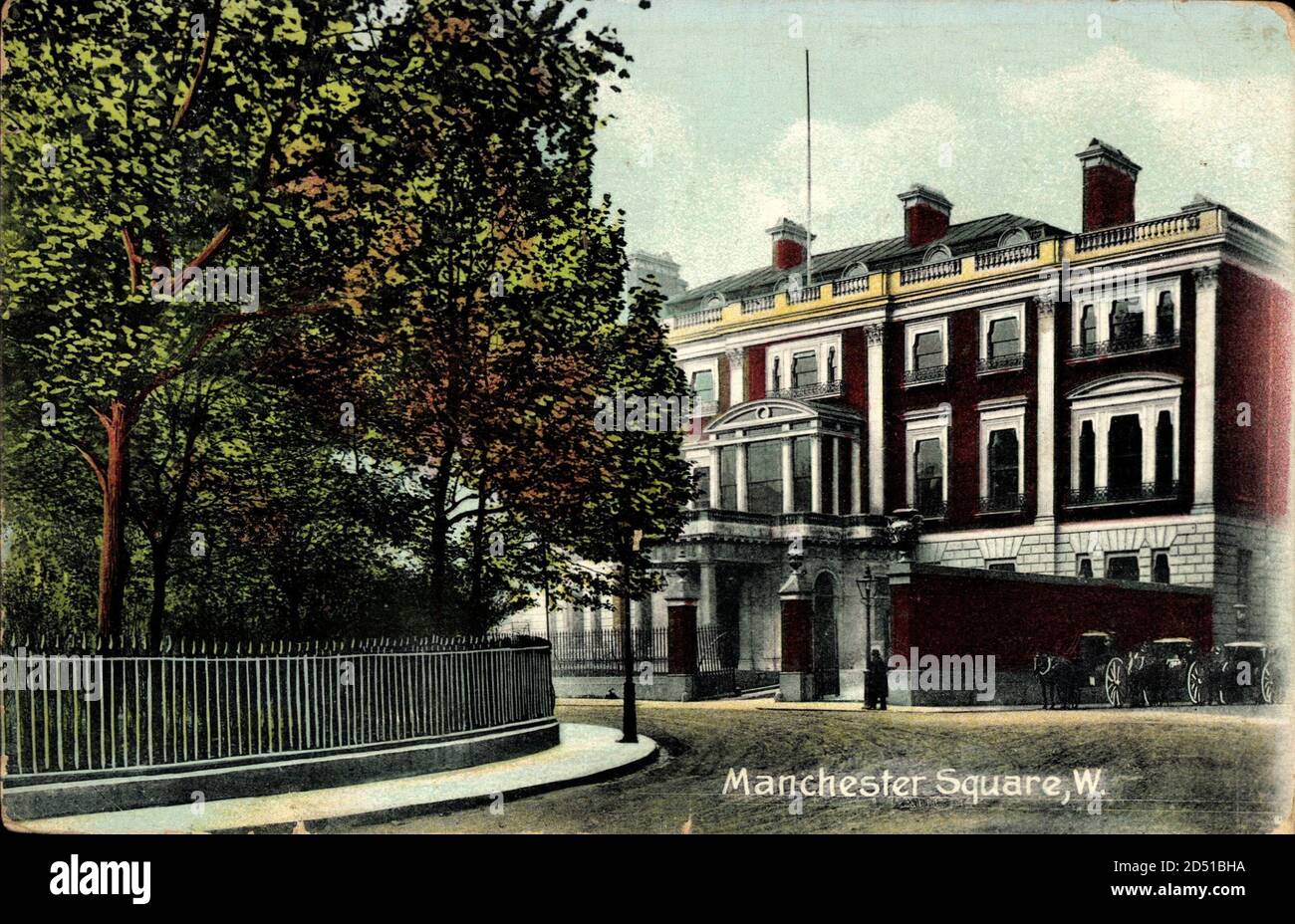 Marylebone London, general view of Manchester Square | usage worldwide ...