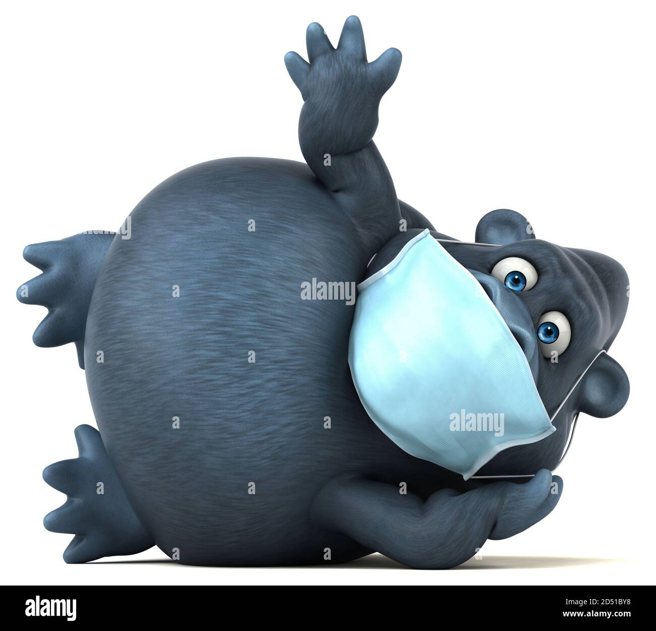 Fun 3D cartoon gorilla with a mask Stock Photo - Alamy