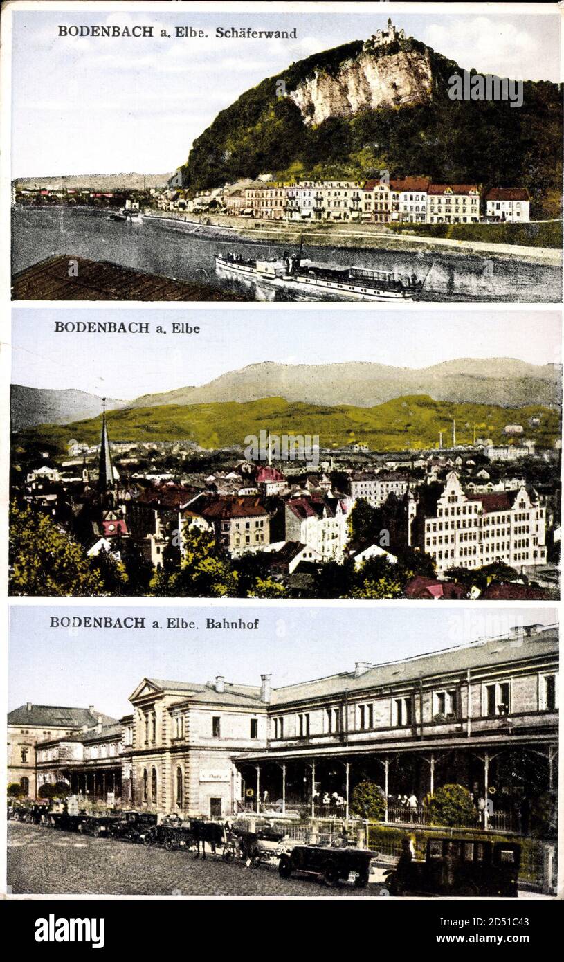 Bodenbach Elbe Region Aussig, Schäferwand, Bahnhof | usage worldwide ...