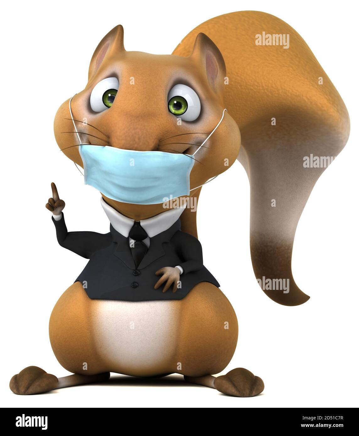 Fun 3D cartoon squirrel with a mask Stock Photo - Alamy