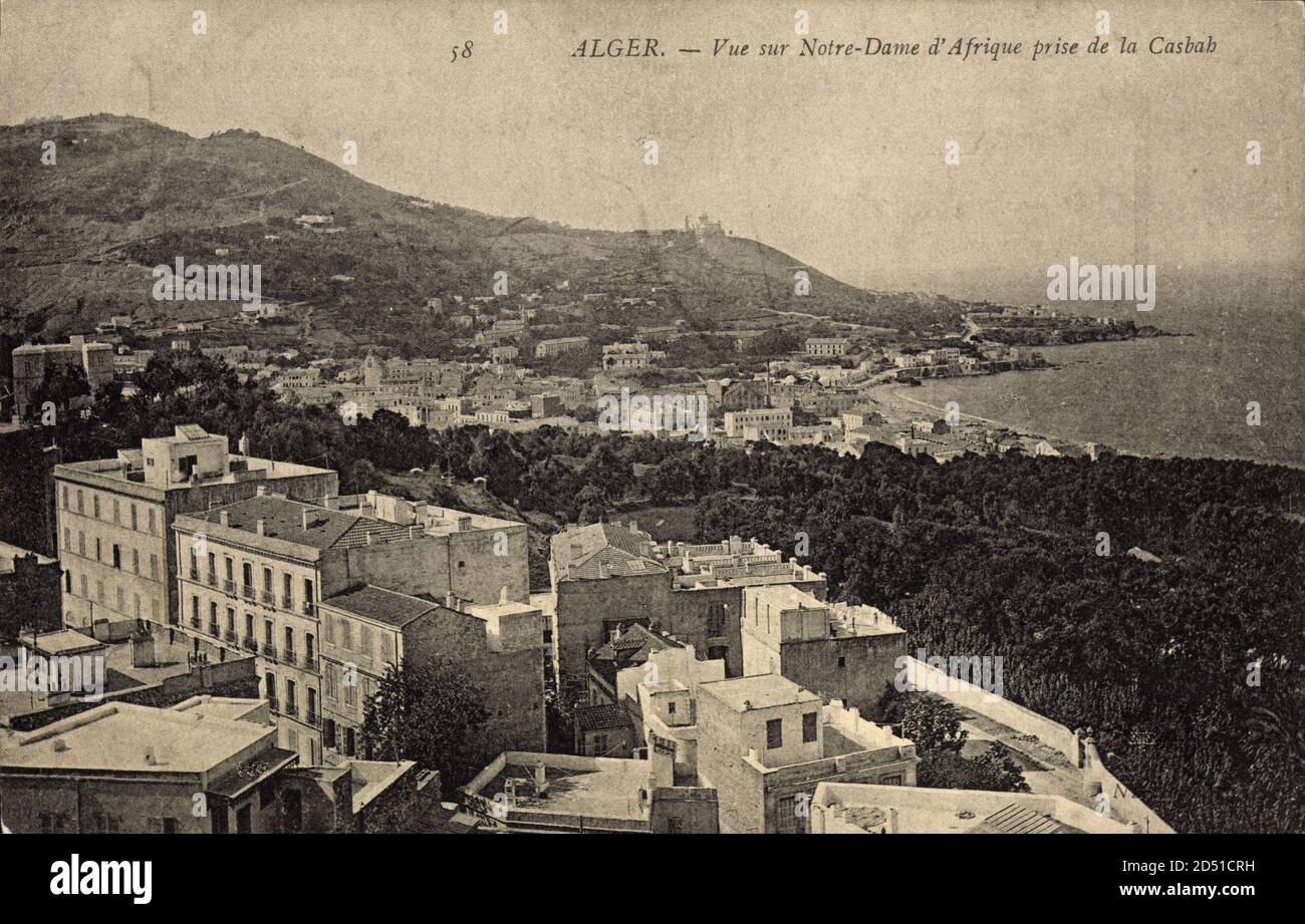 Alger Algerien, Vue sur Notre Dame d'Afrique prise de la Casbah | usage worldwide Stock Photo ...