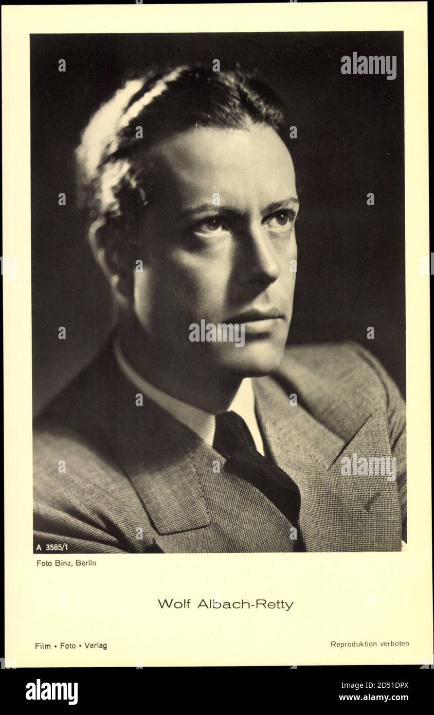 Schauspieler Wolf Albach Retty, A 3585 1, Portrait | usage worldwide ...