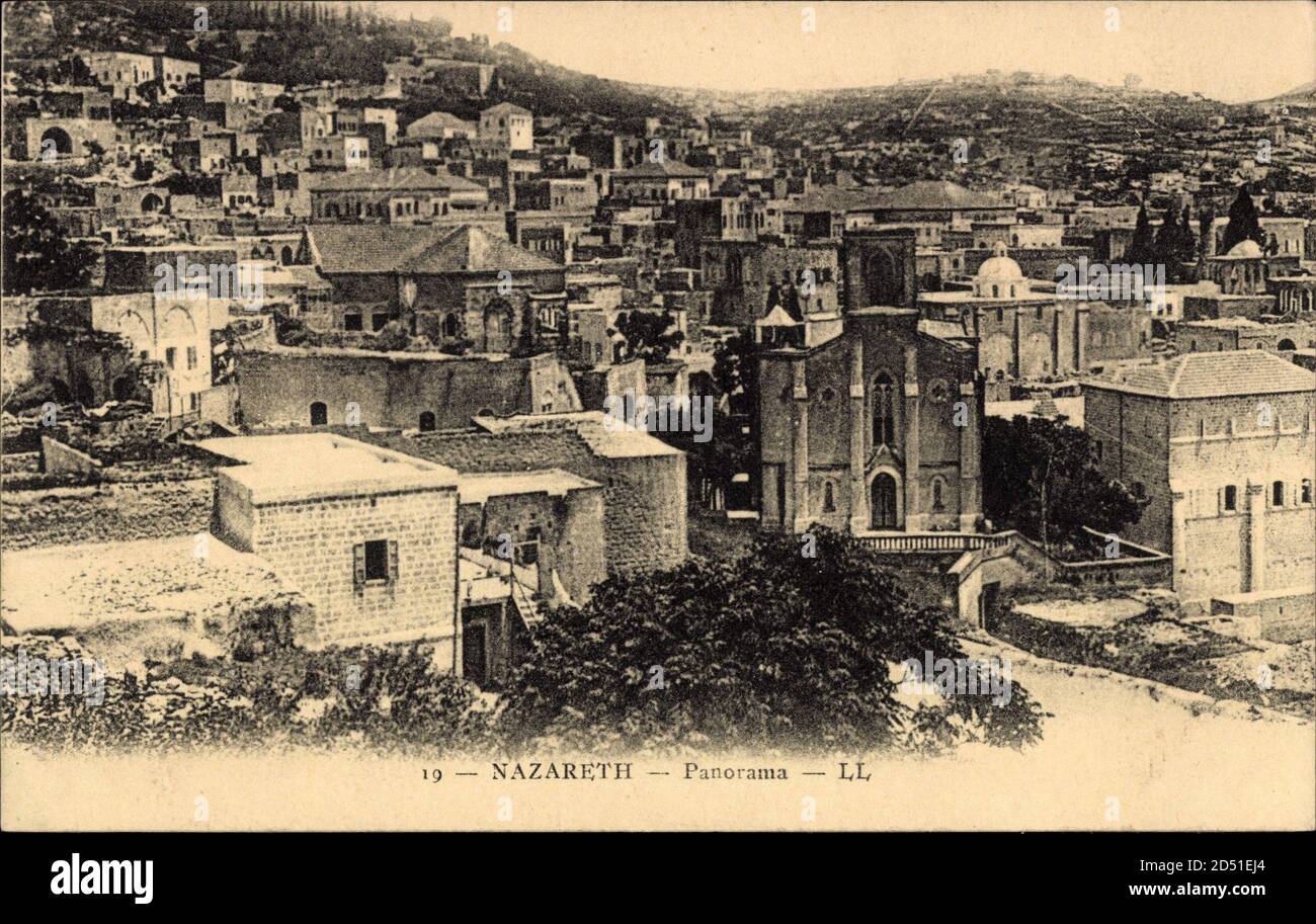 Nazareth Israel, Panorama der Stadt, Kirche, Gebäude | usage worldwide ...