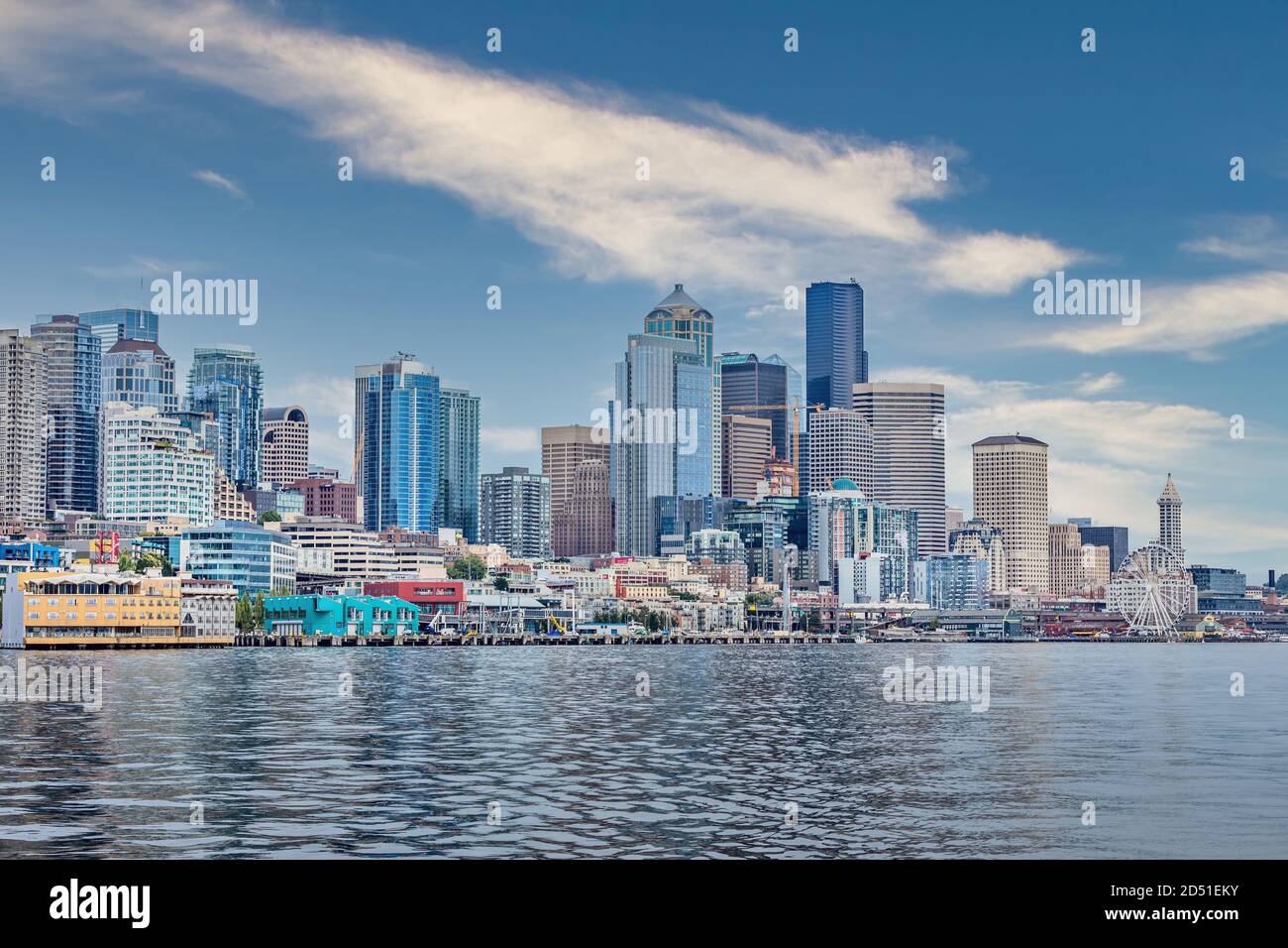 A part of the skyline of Seatlle, Washington seen from the water Stock ...