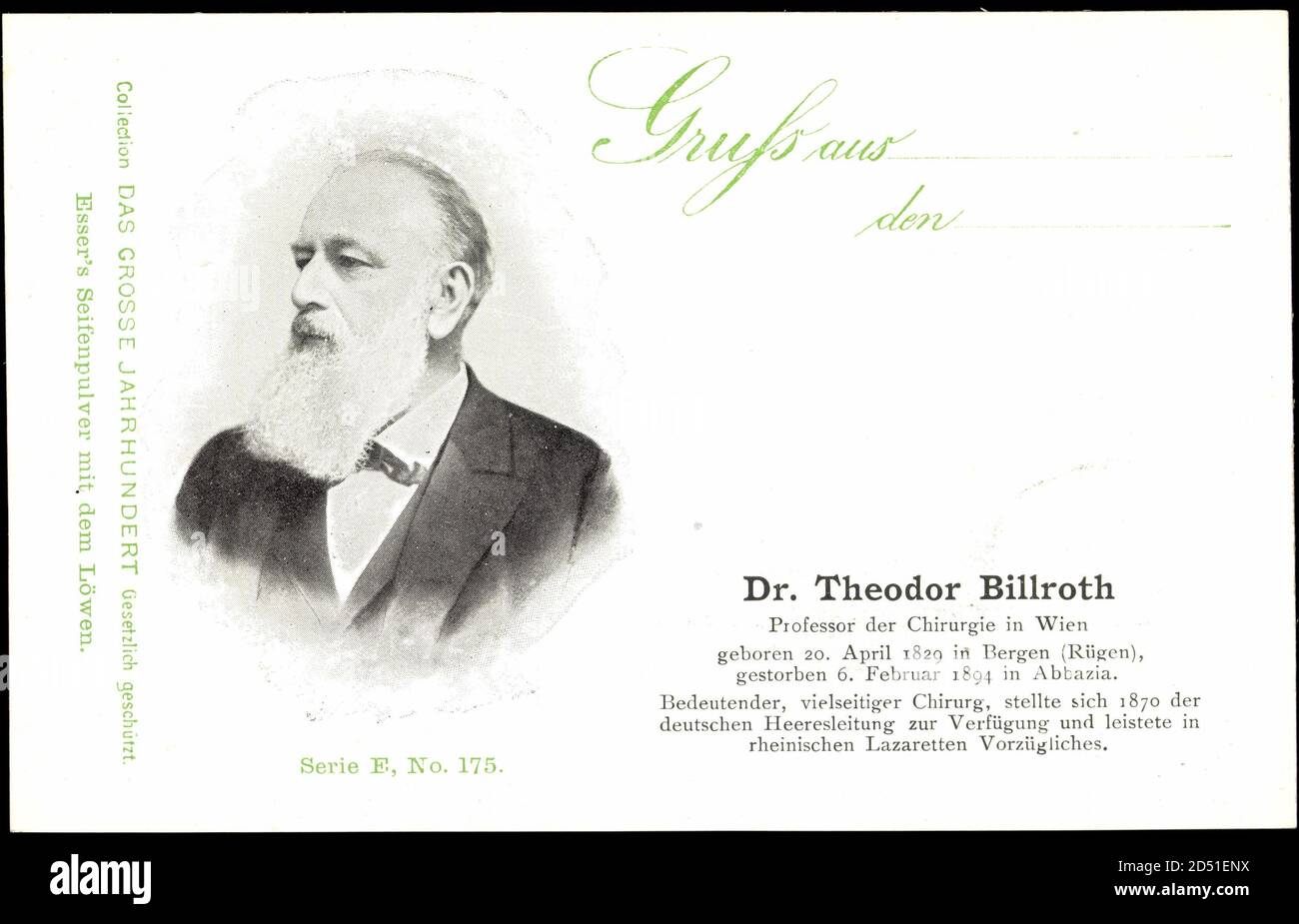 Dr. Theodor Billroth, Professor, Chirurge in Wien | usage worldwide ...