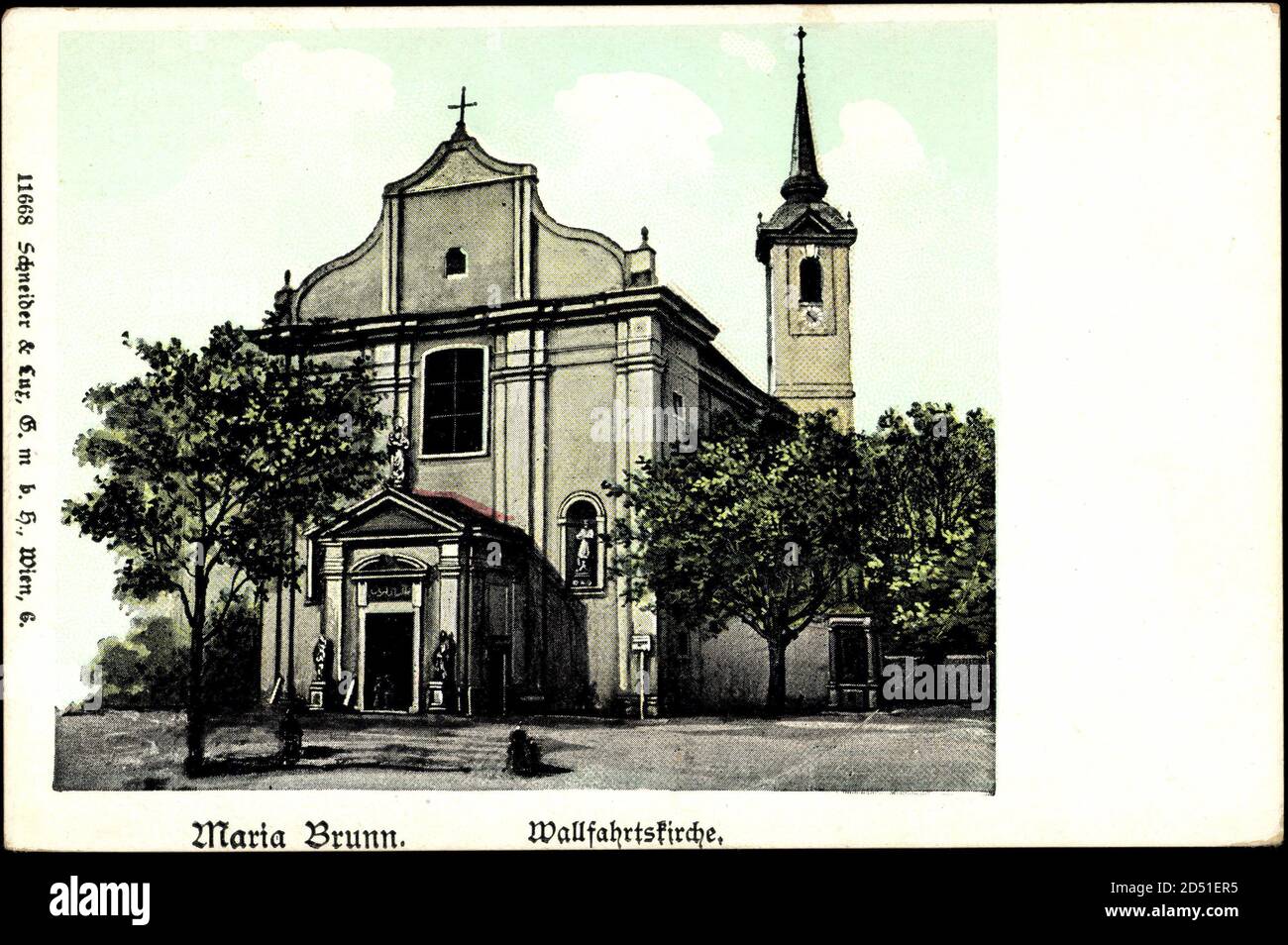 Wien 14., Blick auf die Wallfahrtskirche Maria Brunn | usage worldwide ...