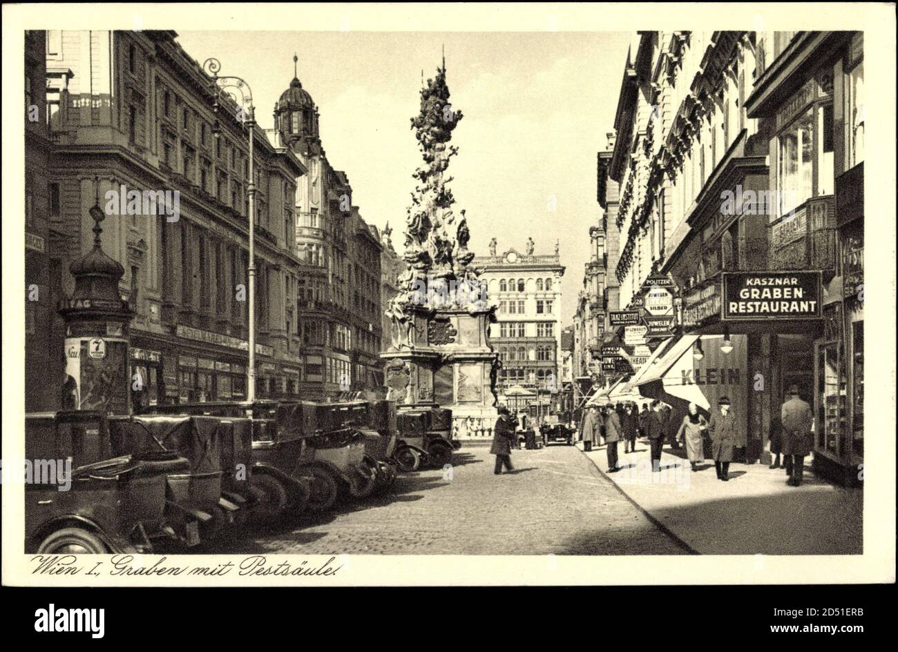 Wien 1., Graben mit Pestsäule, Graben Restaurant | usage worldwide ...