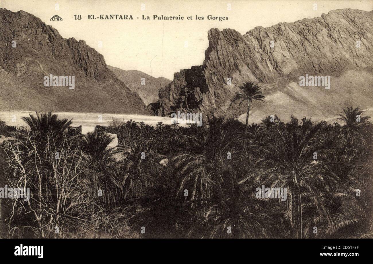 El Kantara Ägypten, La Palmeraie et les Gorges | usage worldwide Stock Photo - Alamy