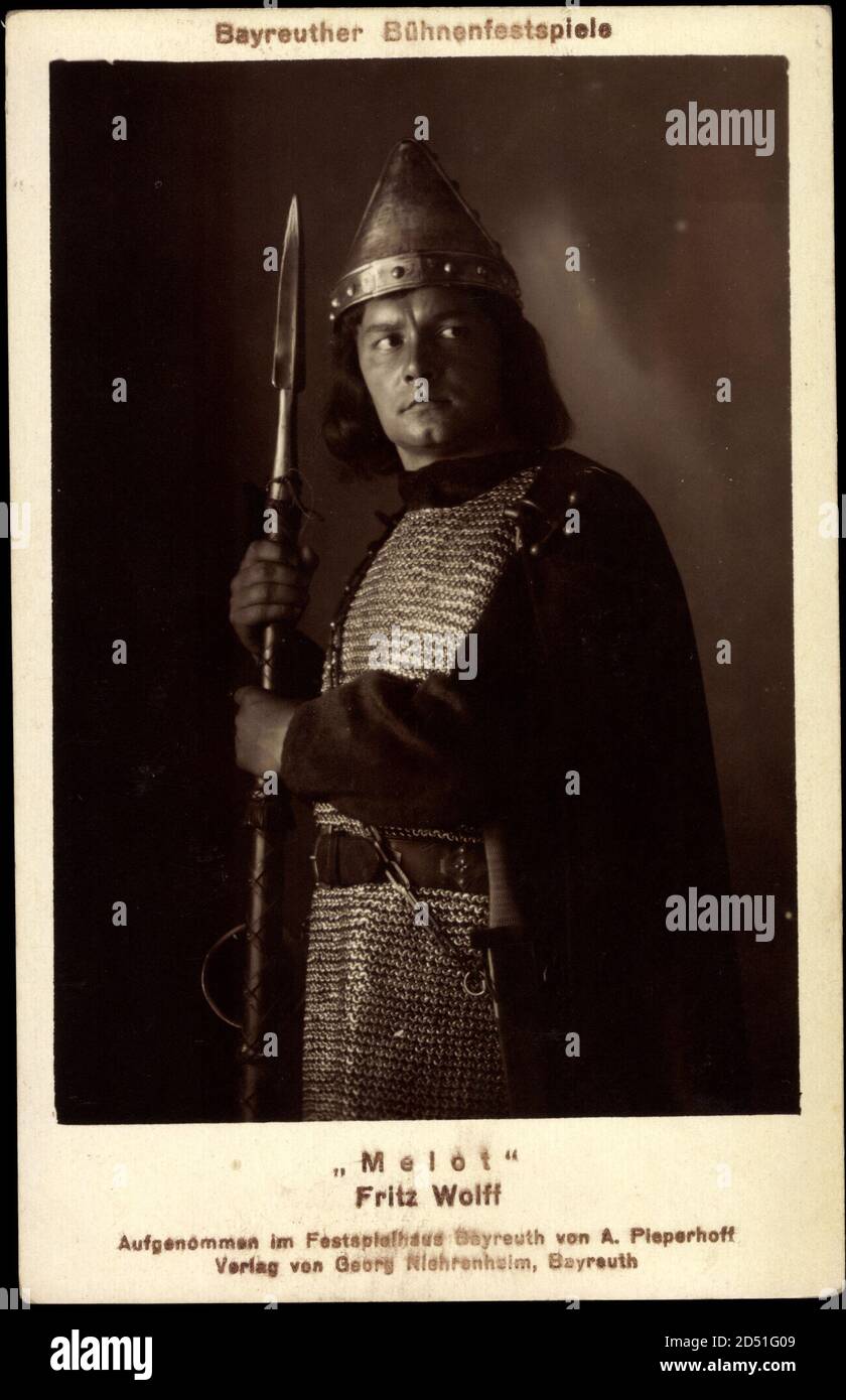 Bayreuther Bühnen Festspiele, Melot, Fritz Wolff, Kettenrüstung, Lanze ...
