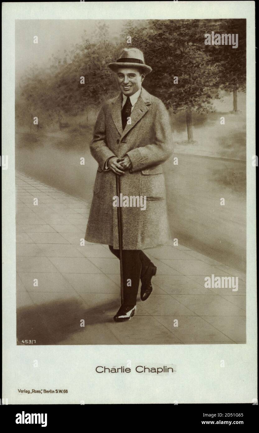 Schauspieler Charlie Chaplin, Ross Verlag Nr 453 1, Gehstock | usage ...