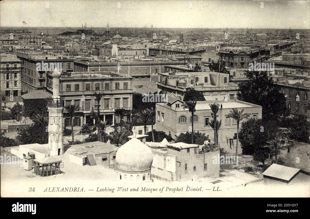 Alexandria Ägypten, Looking West and Mosquee of Prophet Daniel | usage ...
