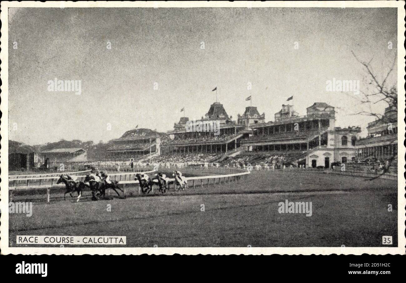 Calcutta Indien, Race Course, Pferderennsport mit Tribüne | usage ...