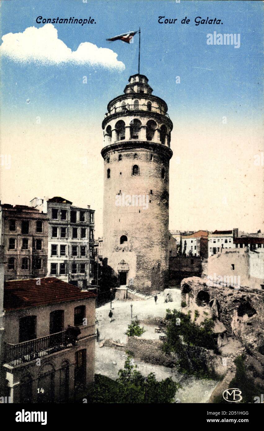 Constantinople Istanbul Türkei, vue de la Tour de Galata | usage ...