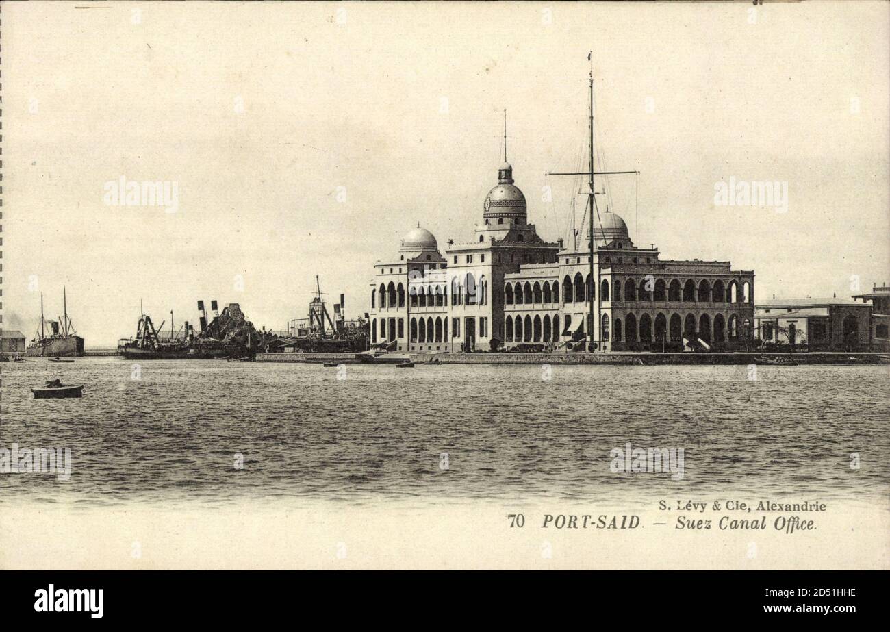 Port Said Ägypten, general view of the Suez Canal Office | usage ...