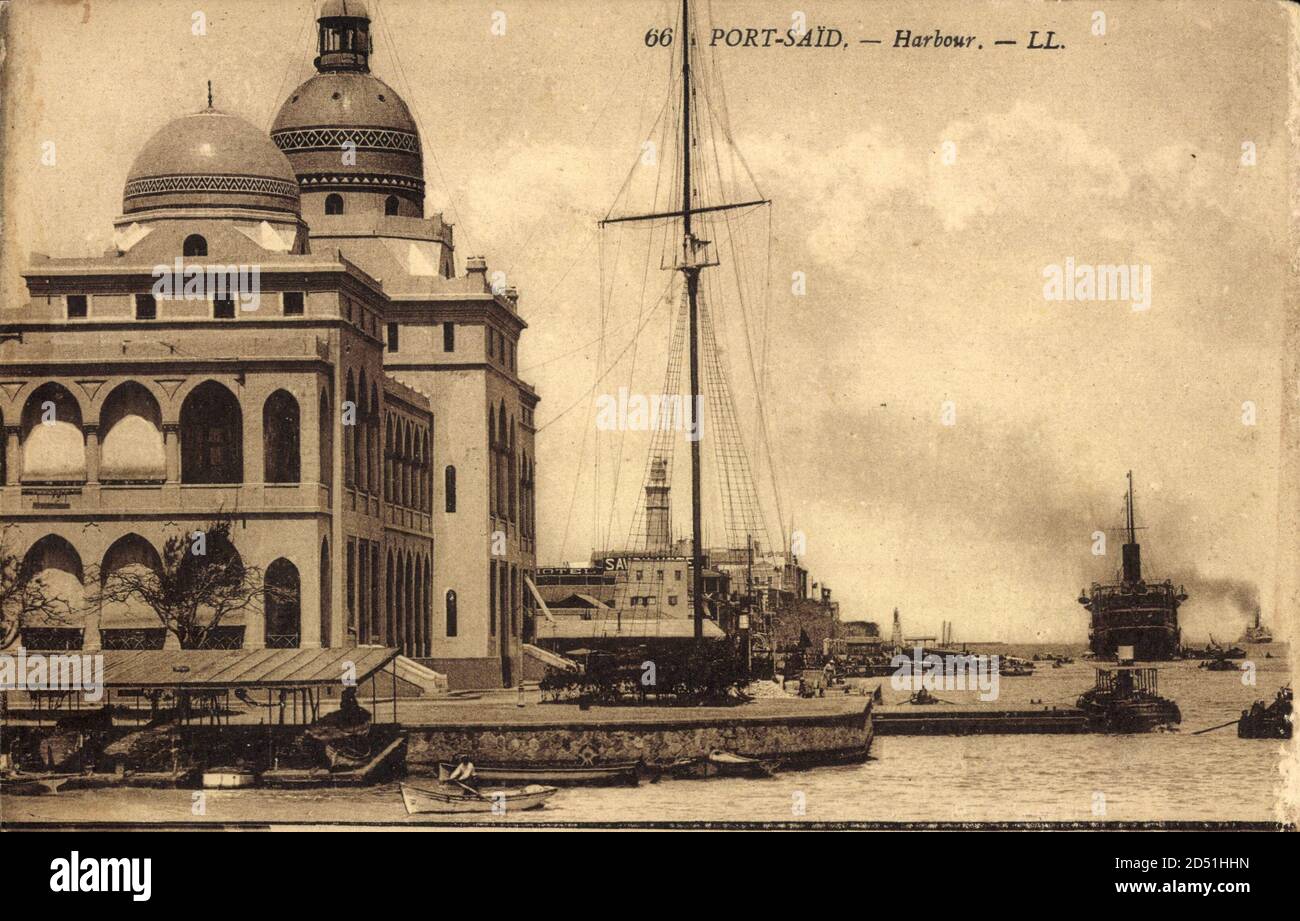 Port Said Ägypten, general view of the Harbour | usage worldwide Stock ...