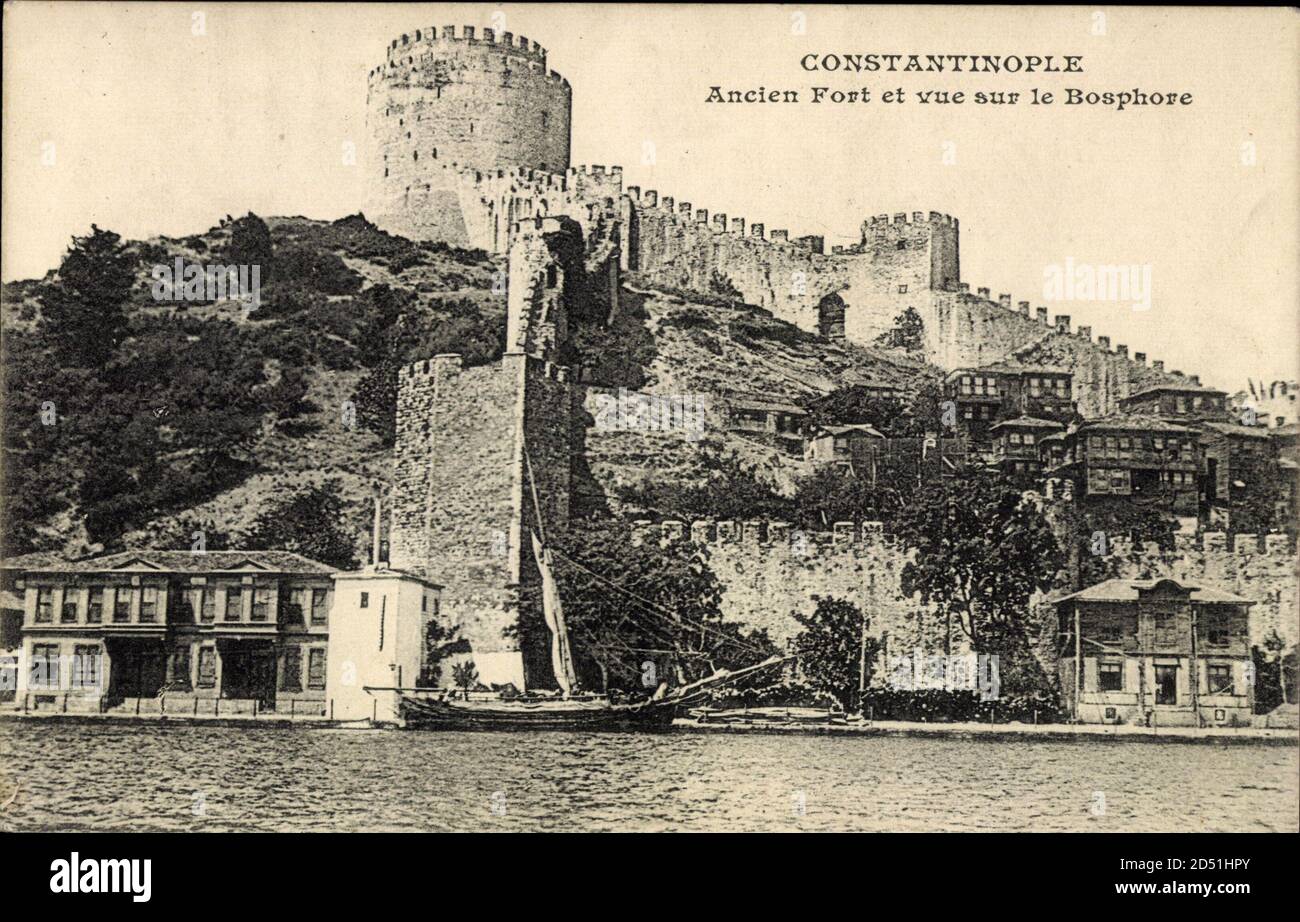 Konstantinopel Istanbul Türkei, Ancien Fort et vue sur le Bosphore ...