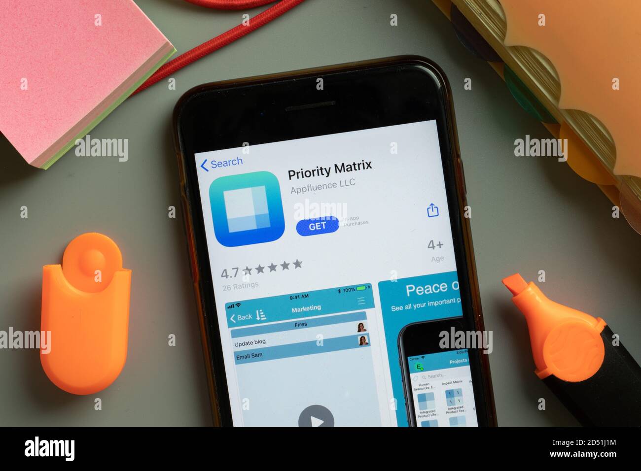 New York, USA - 29 September 2020: Priority Matrix mobile app logo on ...