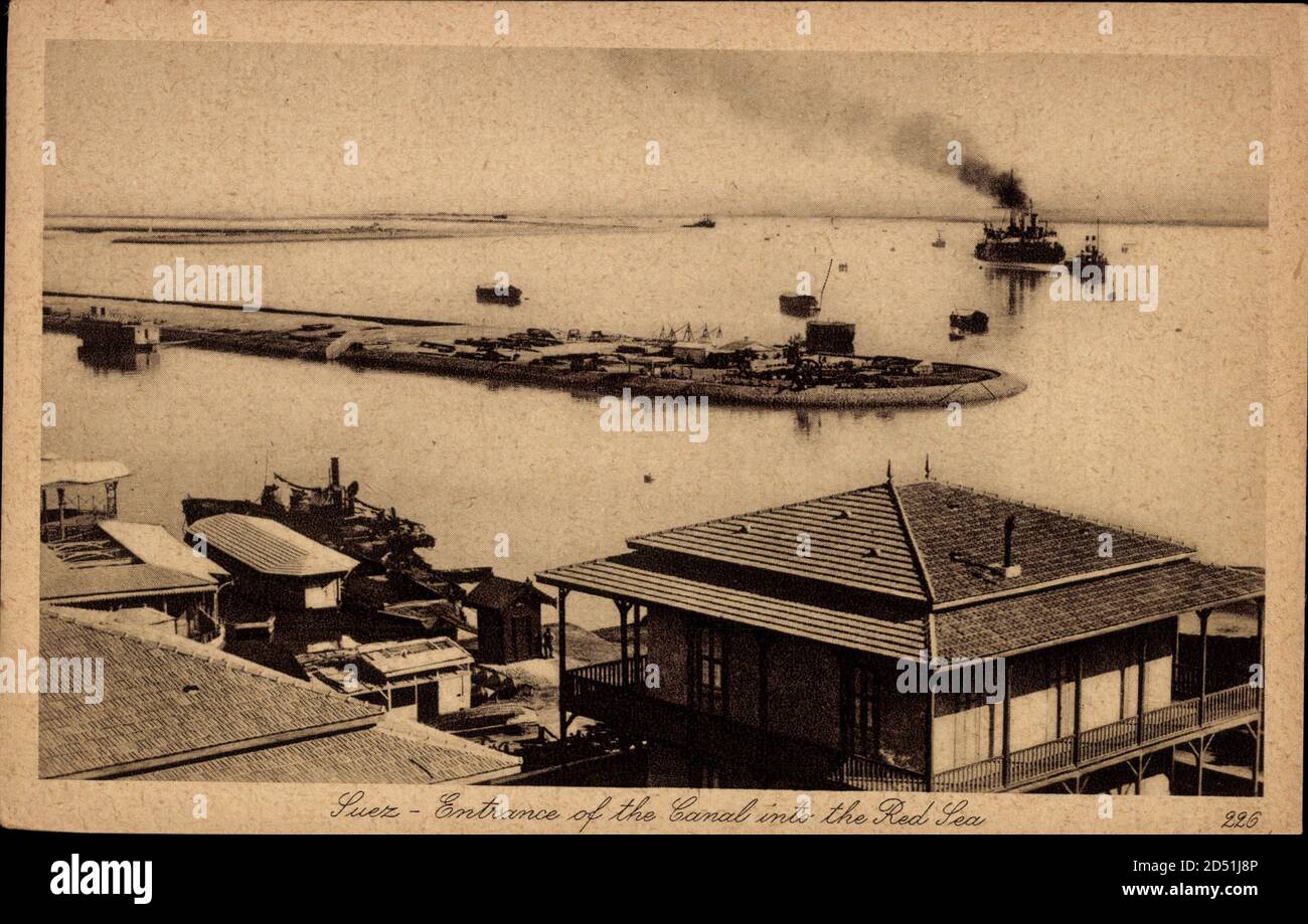 Suez Ägypten, Entrance of the Canal into the Red Sea | usage worldwide ...