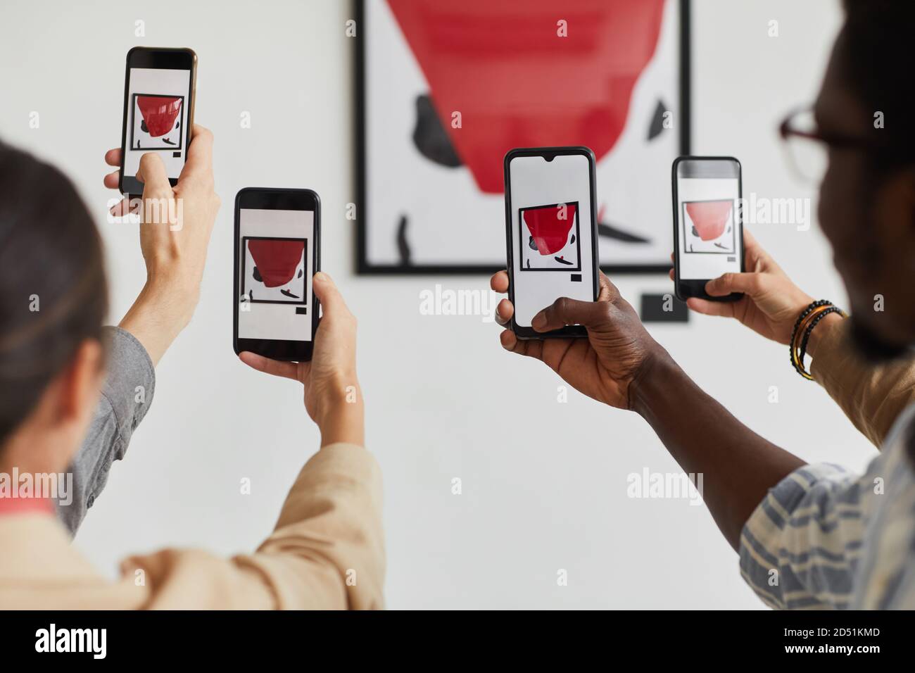 Graphic background of multiple people taking smartphone photos of ...