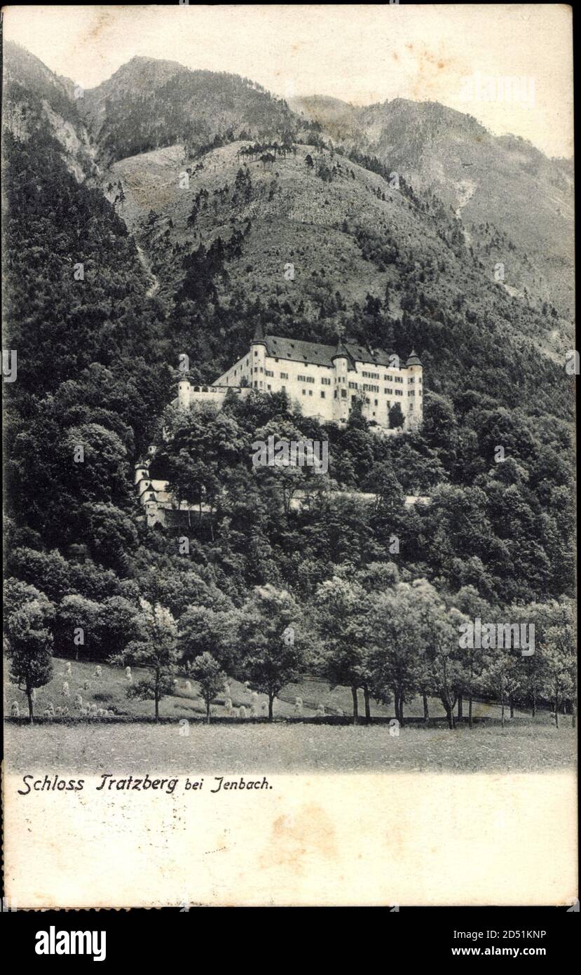Jenbach Tirol, Blick auf das Schloss Tratzberg | usage worldwide Stock ...