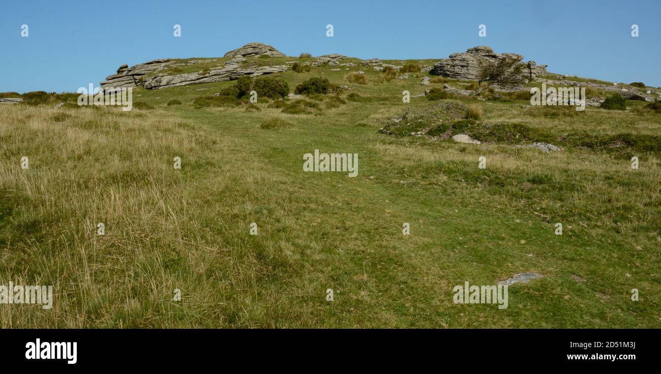 Middle Tor, Chagford Common on Dartmoor, Devon Stock Photo - Alamy
