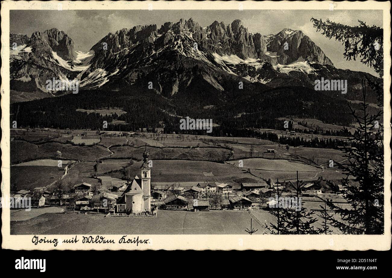 Going am Wilden Kaiser Tirol, Ort | usage worldwide Stock Photo - Alamy