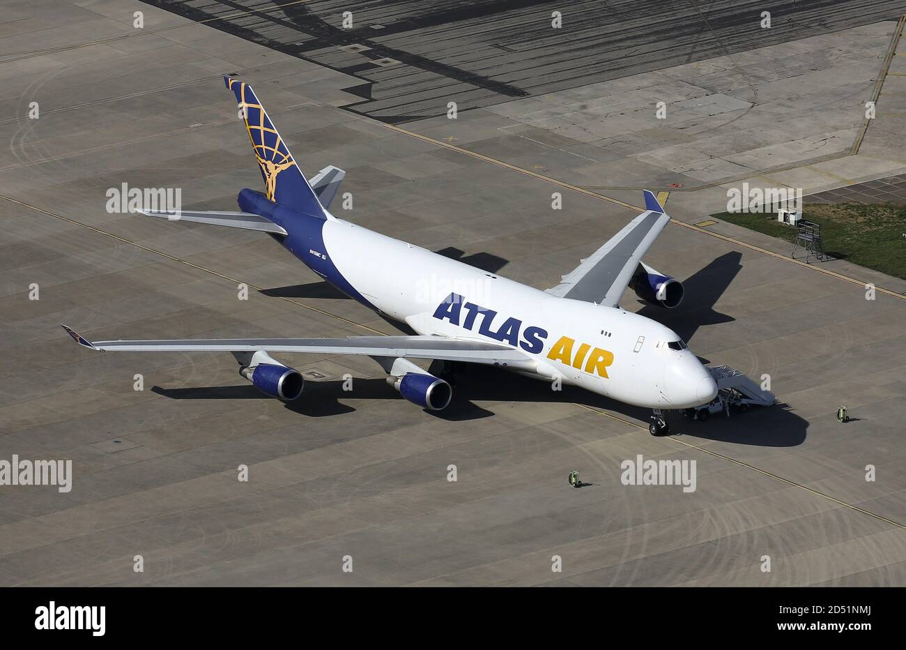 Aerial views looking down on Boeing Aircraft at RAF Fairford in the UK ...