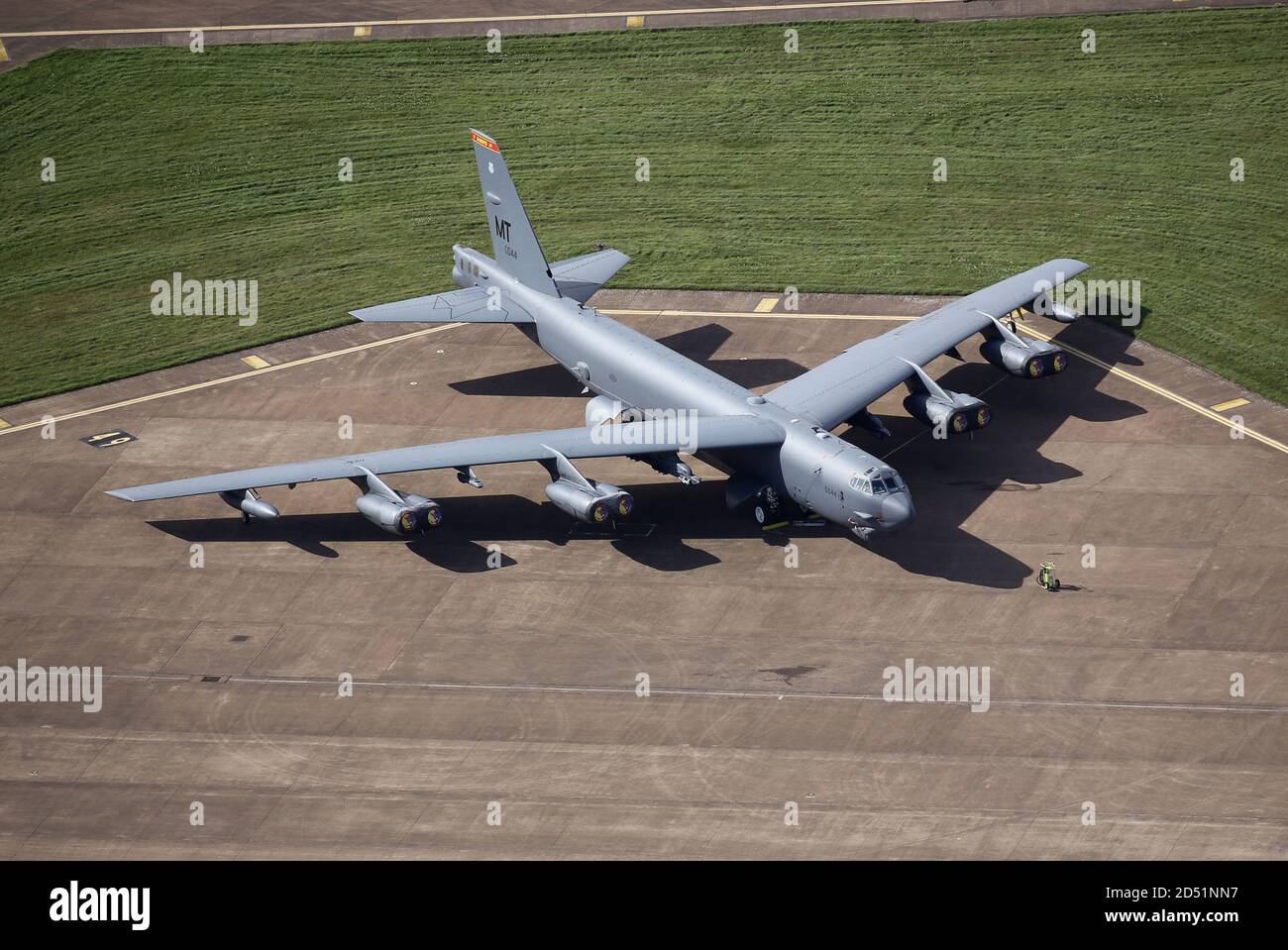 Aerial view of a Boeing B.52 Stratofortress on the ground at RAF ...
