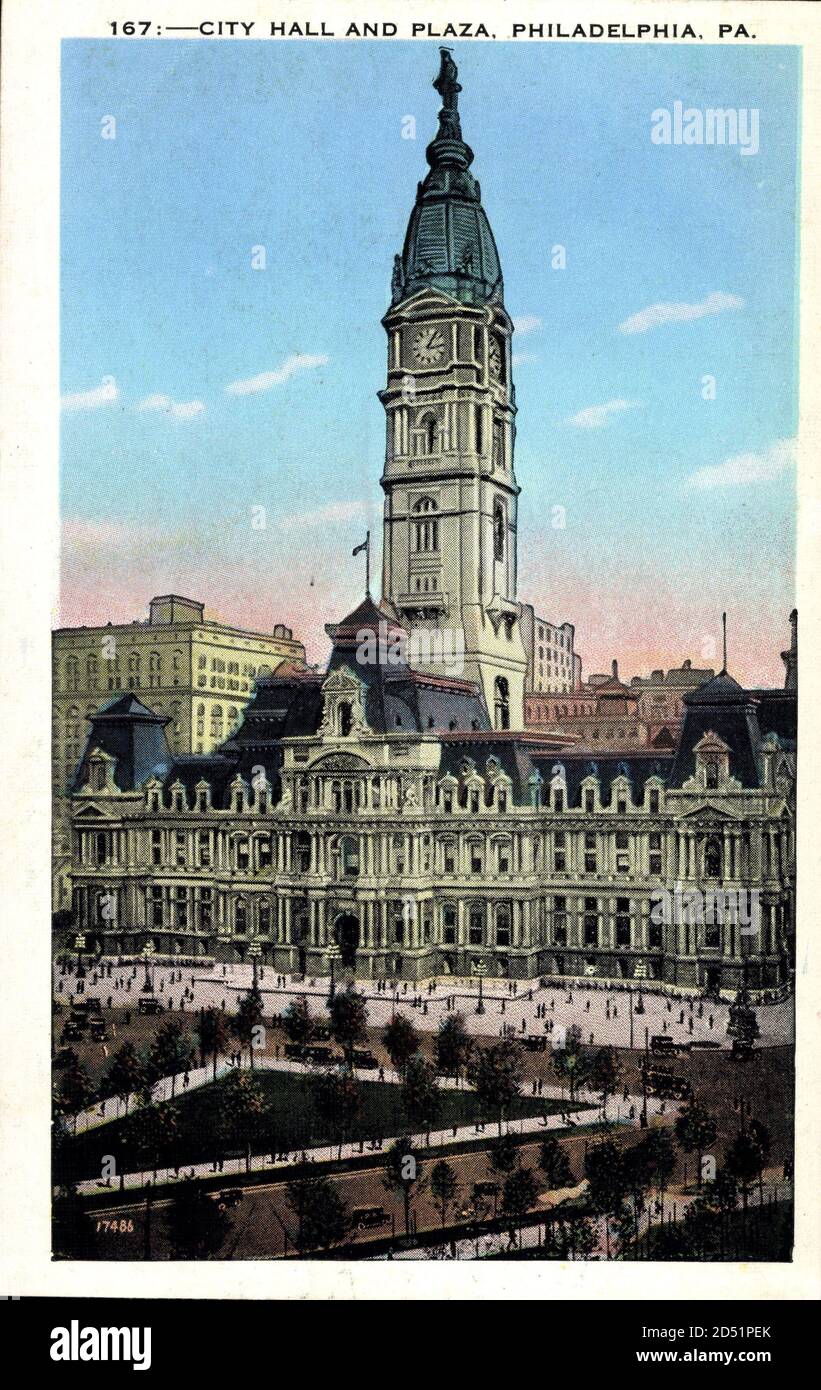 Philadelphia Pennsylvania, City Hall and Plaza | usage worldwide Stock ...