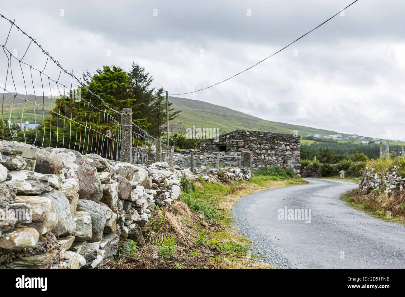 Dry stone walls and fields along the Killeen loop walks near Louisburgh ...