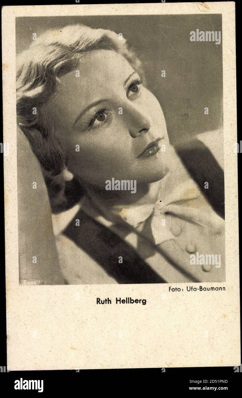 Schauspielerin Ruth Hellberg, Ross Verlag, UFA | usage worldwide Stock ...