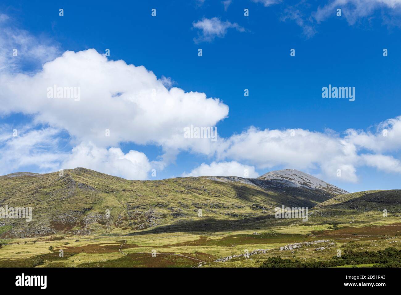 Croagh Patrick mountain seen from the eastern side, view from Derrymore ...