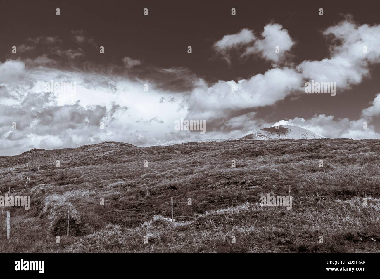 Croagh Patrick mountain seen from the eastern side, view from Derrymore ...