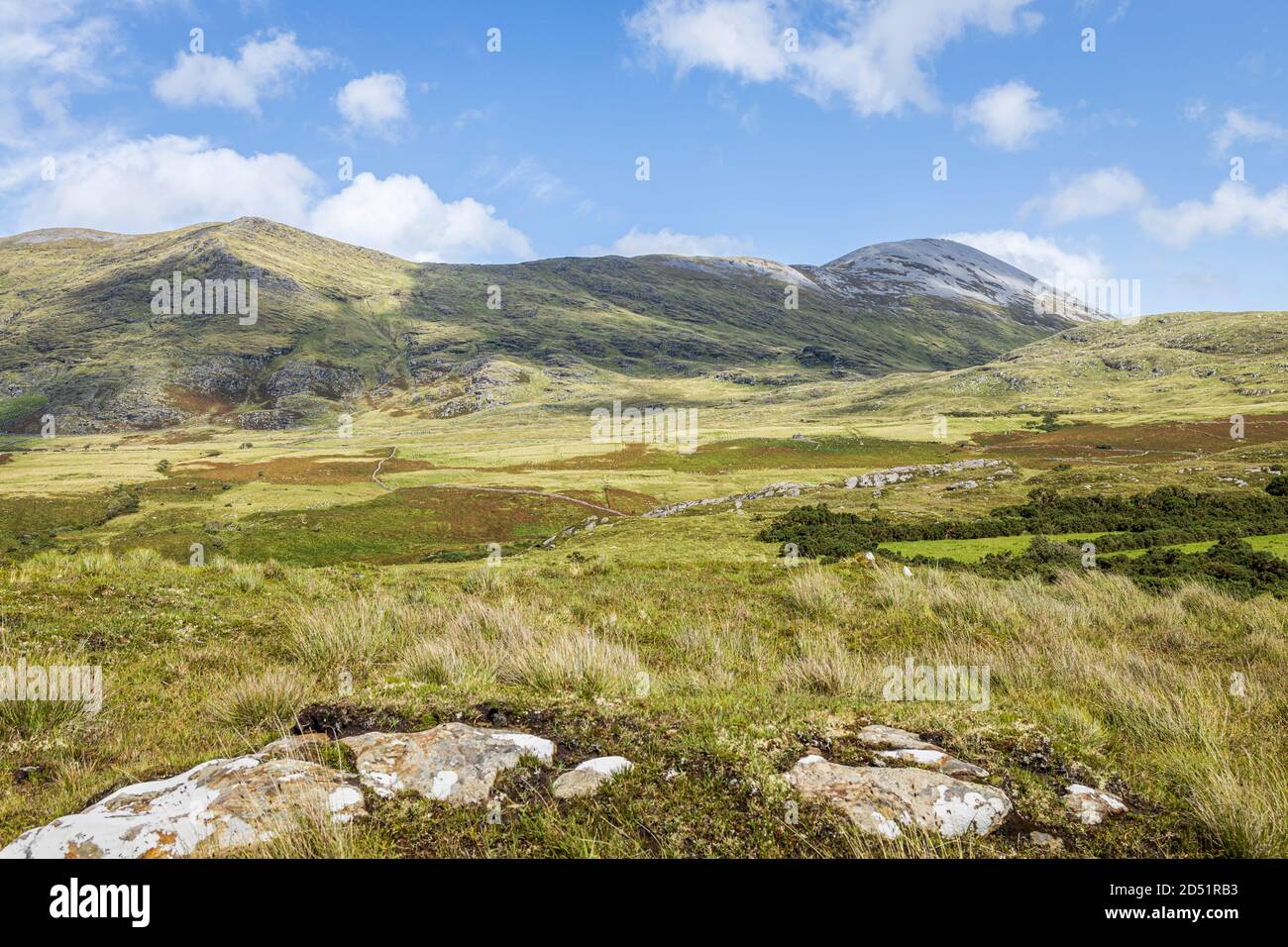 Croagh Patrick mountain seen from the eastern side, view from Derrymore ...