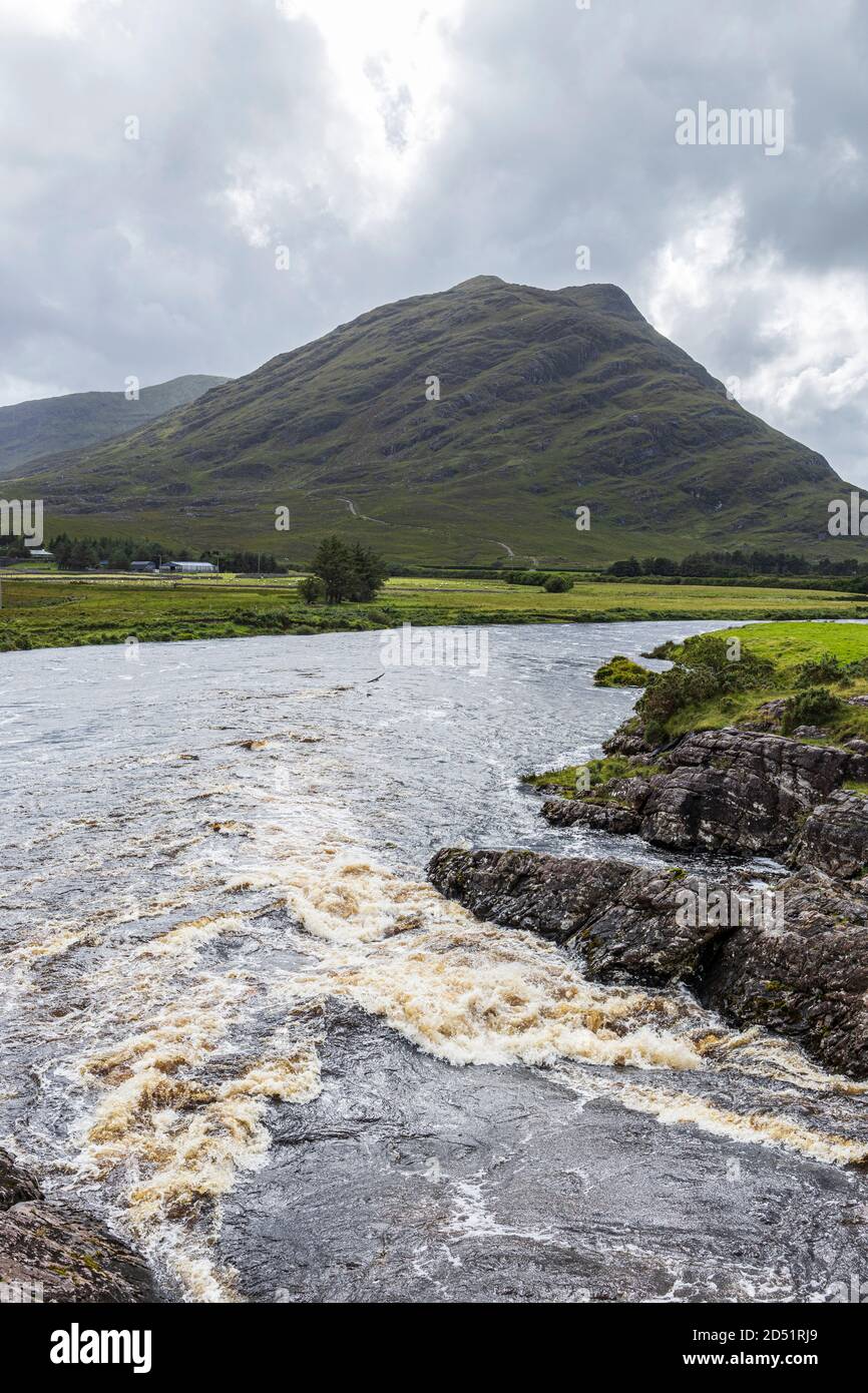 The Erriff river on the western way walk at Tawnyard, County Mayo ...
