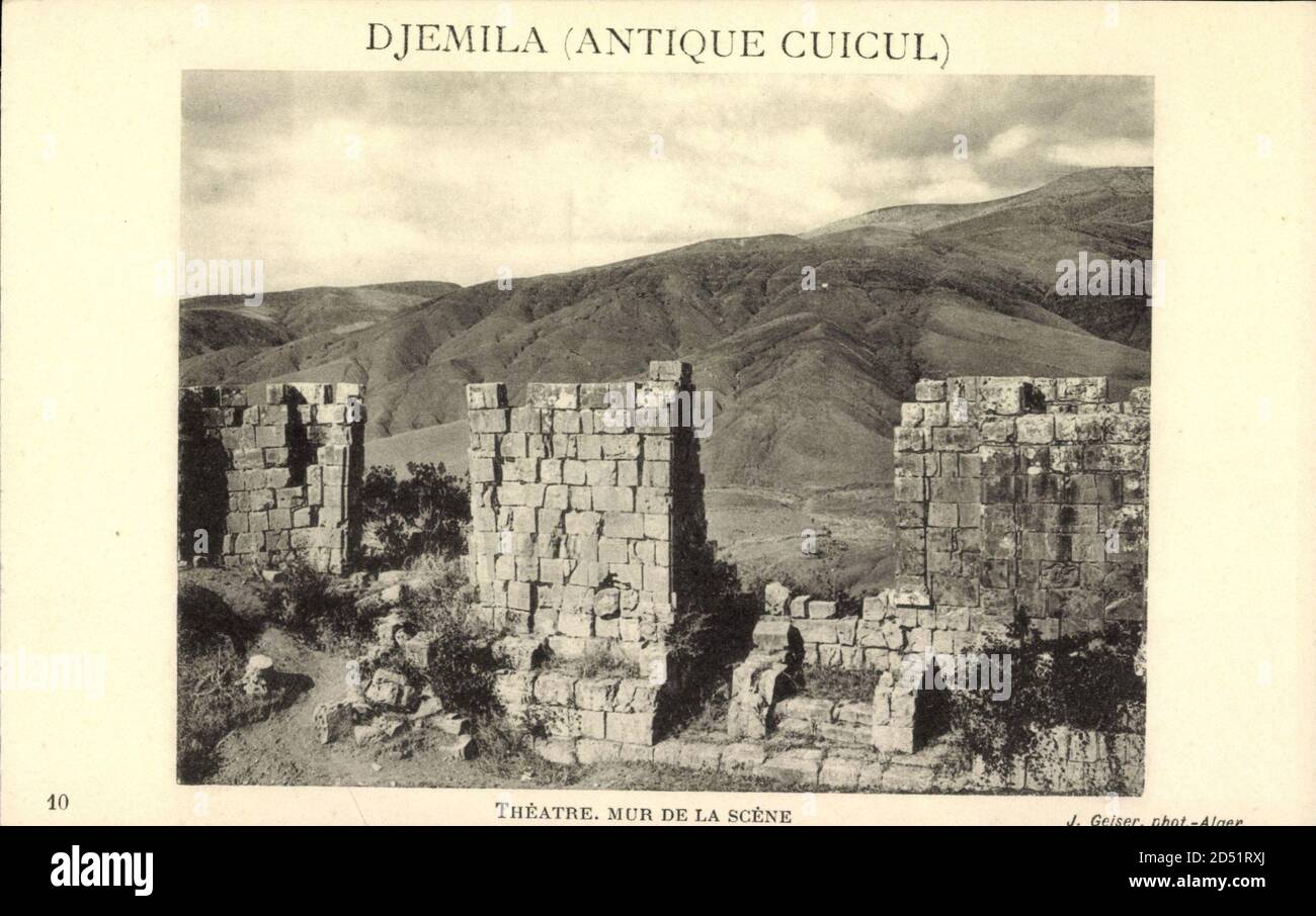 Djemila Algerien, Antique Cuicul, Théâtre, Mur | usage worldwide Stock ...