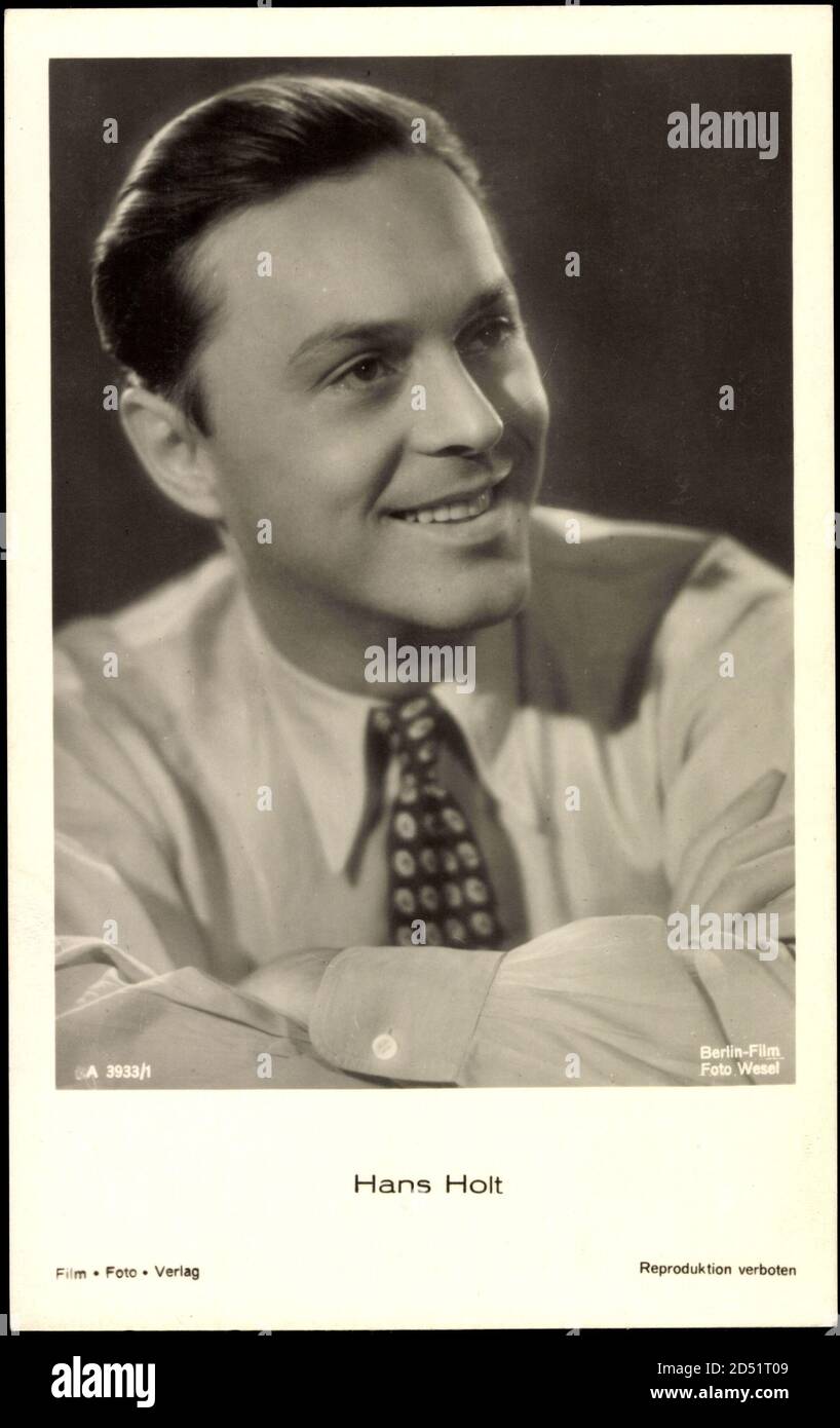 Schauspieler Hans Holt, Berlin Film A 3933 1 | usage worldwide Stock ...