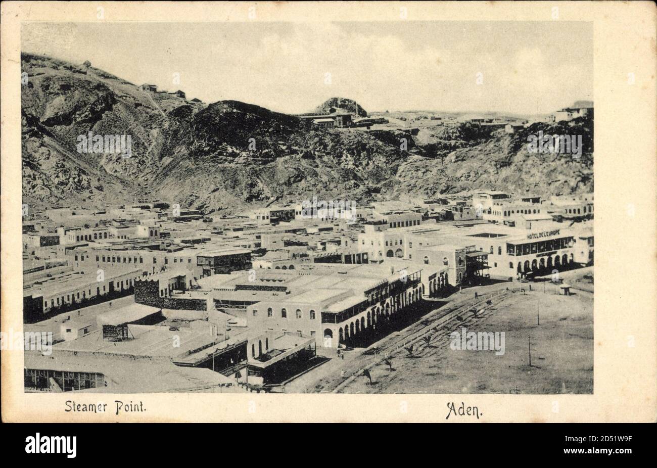 Aden Jemen, Steamer Point, Blick auf die Häuser und Landschaft der ...