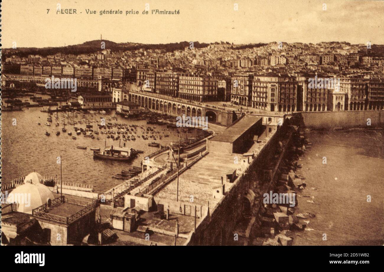 Alger Algerien, Vue generale prise de l'Amiraute, Steg, Hafen,Hotel St George | usage worldwide ...